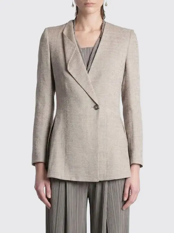 Giorgio Armani Double-breasted Linen Blazer - Brown