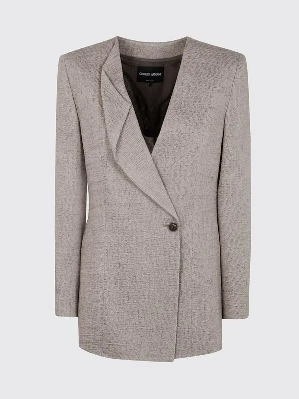 Giorgio Armani Double-breasted Linen Blazer - Brown