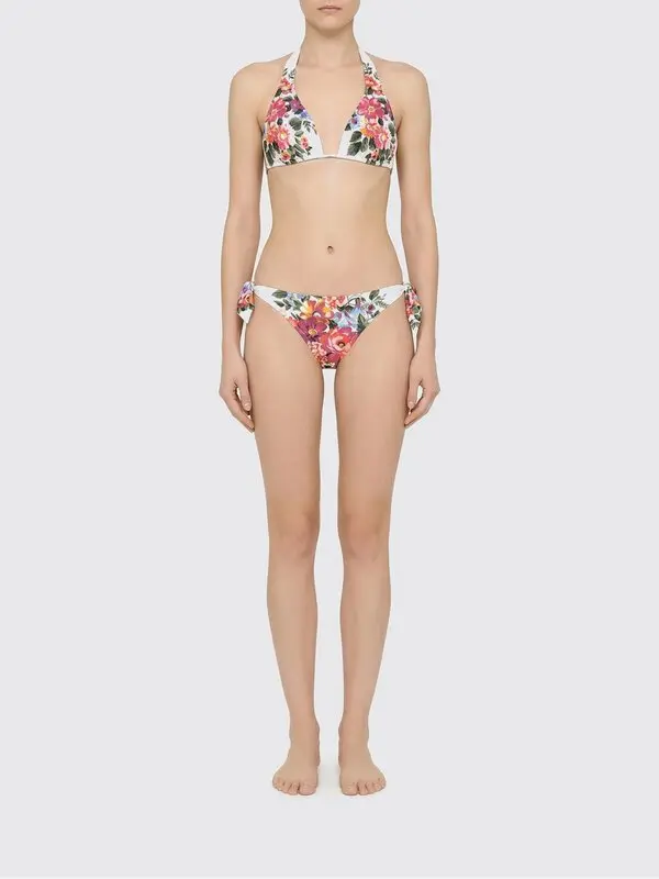 Dolce & Gabbana Floral Print Swimsuit - White