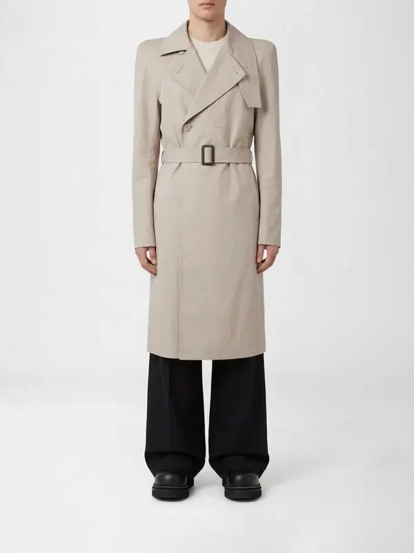 Rick Owens Double Breasted Trench Coat - Nude