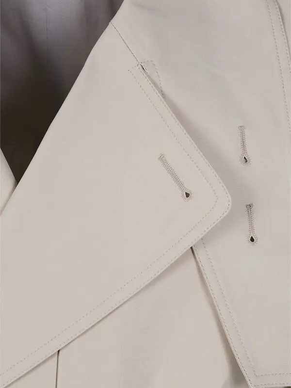 Rick Owens Double Breasted Trench Coat - Nude