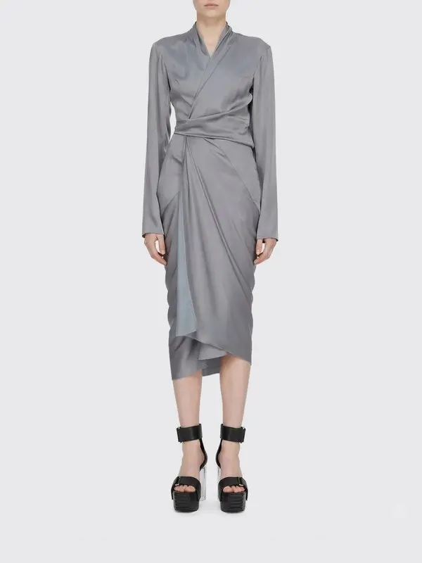 Rick Owens Asymmetrical Draped Midi Dress