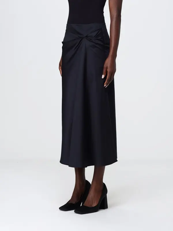 Max Mara Cotton Blend Midi Skirt - Black
