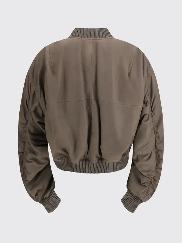Rick Owens Leather Bomber Jacket - Grey