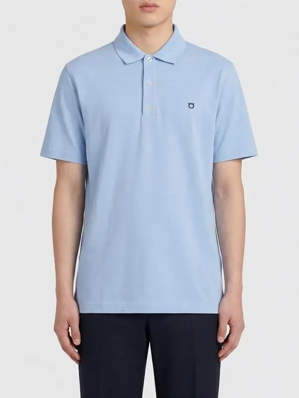 FERRAGAMO Cotton Polo With Gancini Logo