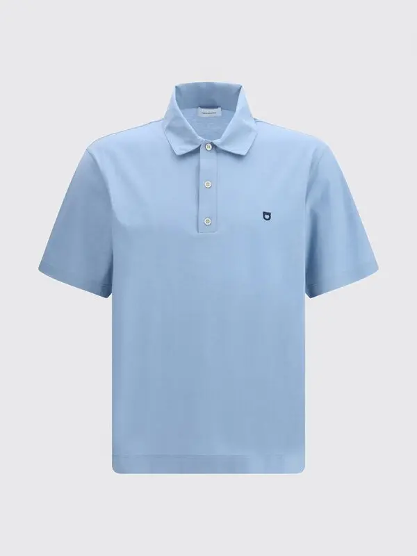 FERRAGAMO Cotton Polo With Gancini Logo