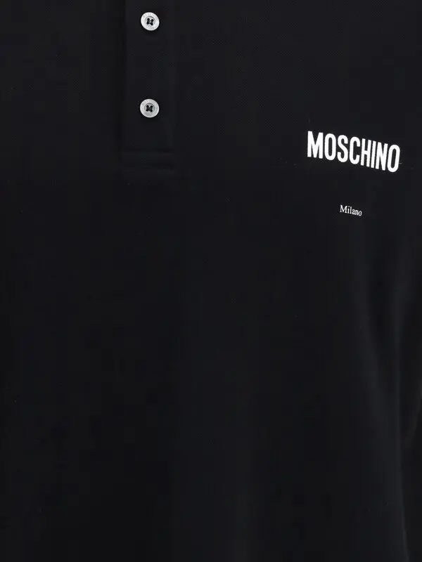 Moschino Cotton Polo Shirt With Logo - Black