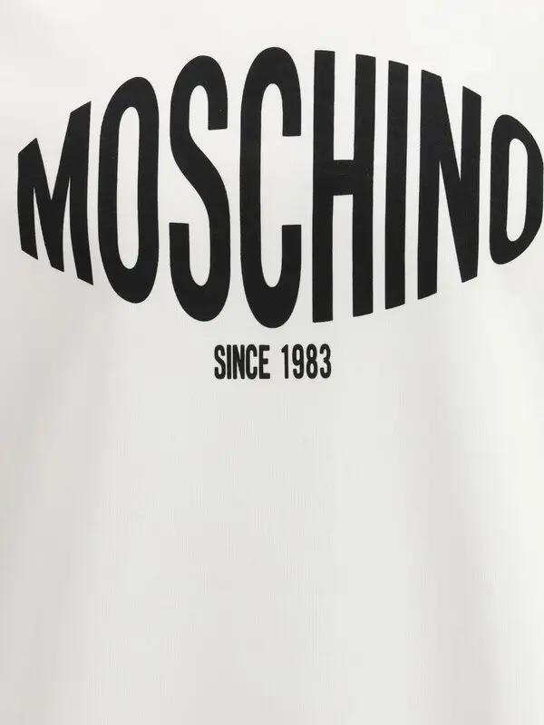 Moschino Cotton Crewneck Sweatshirt With Logo - White