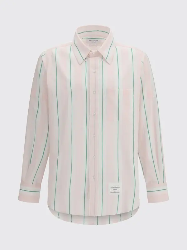 Thom Browne Striped Cotton Casual Shirt - Pink