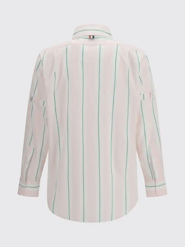 Thom Browne Striped Cotton Casual Shirt - Pink