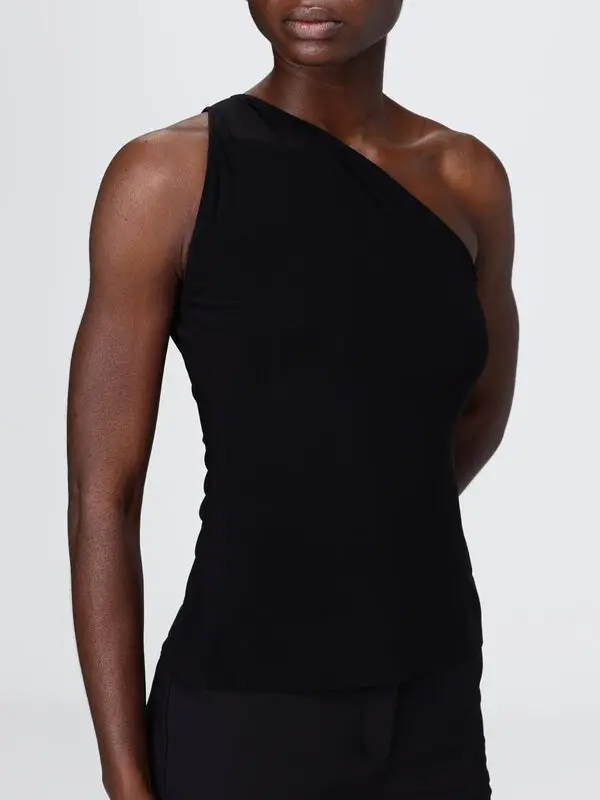 Norma Kamali Asymmetrical Tank Top - Black