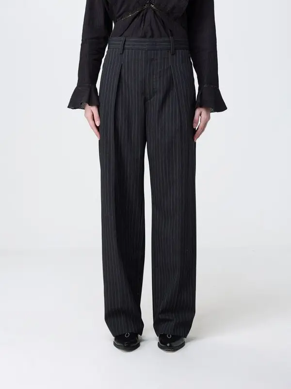 Isabel Marant Étoile High-rise Pinstriped Trousers - Grey