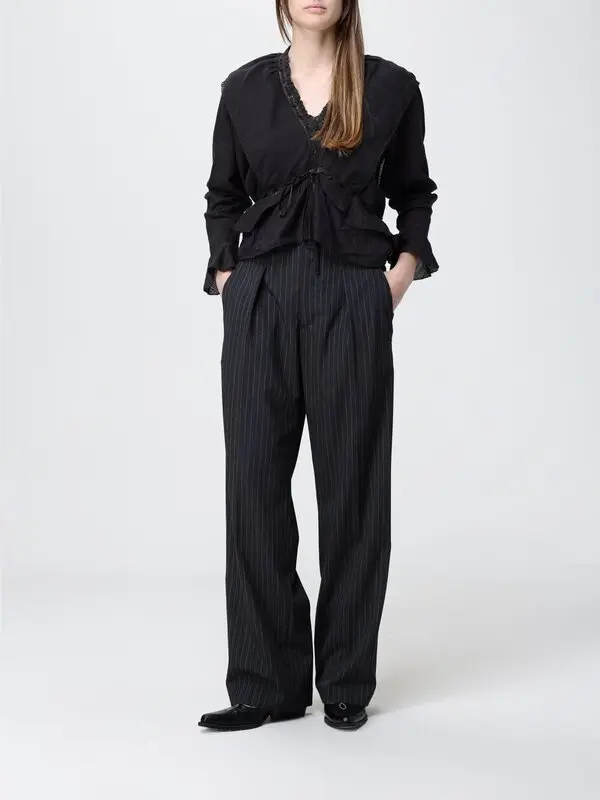 Isabel Marant Étoile High-rise Pinstriped Trousers - Grey
