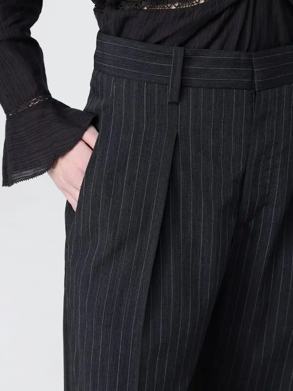 Isabel Marant Étoile High-rise Pinstriped Trousers - Grey