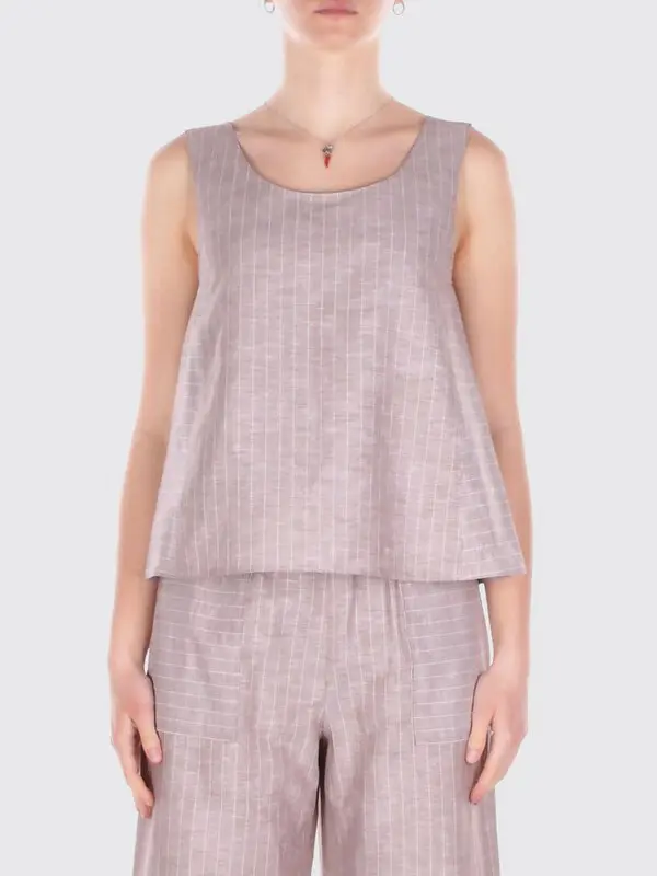 Max Mara Pin Linen And Cotton Top - Striped