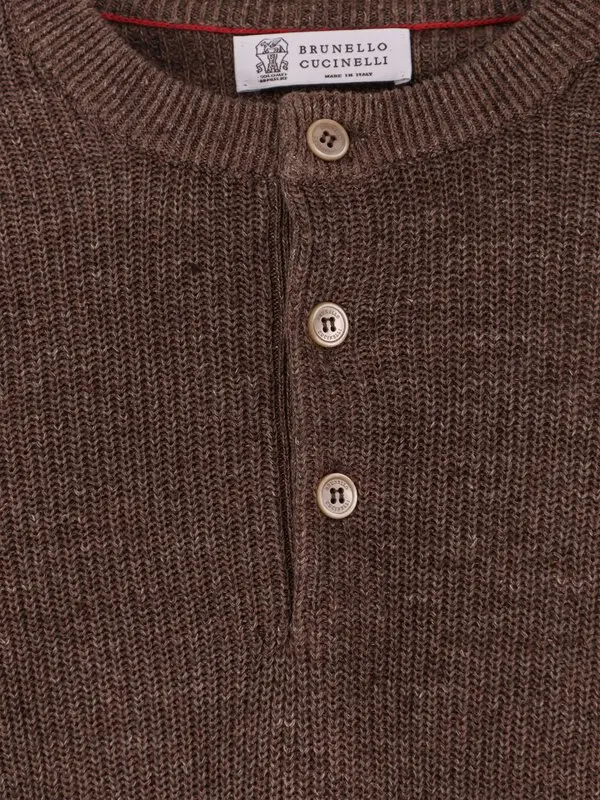 Brunello Cucinelli Linen And Cotton Blend Ribbed Crewneck Polo