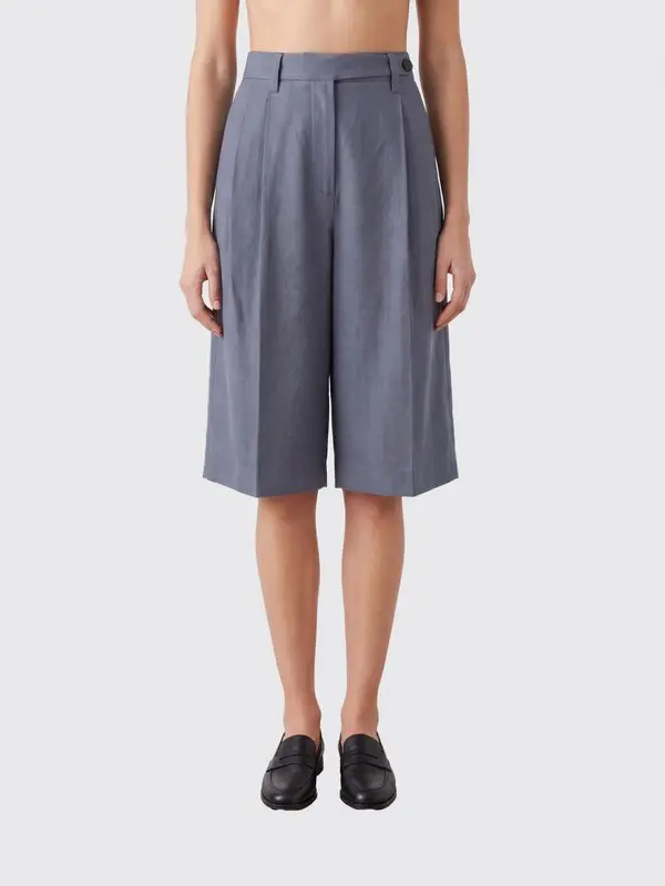 Brunello Cucinelli Tailored Linen Blend Shorts - Blue 1