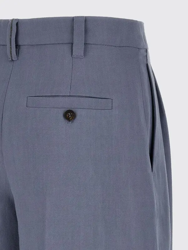 Brunello Cucinelli Tailored Linen Blend Shorts - Blue 1