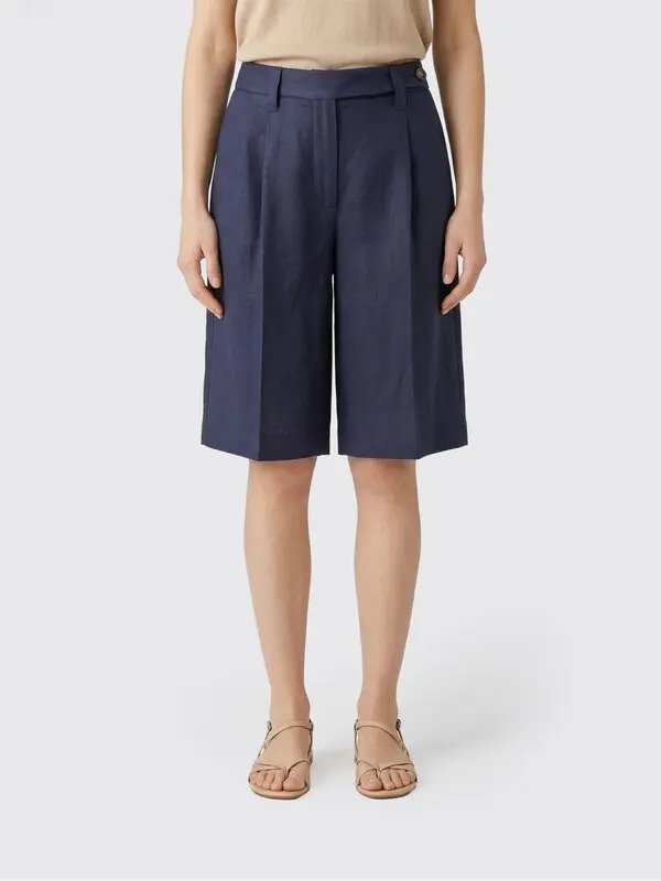 Brunello Cucinelli Tailored Linen Blend Shorts - Blue