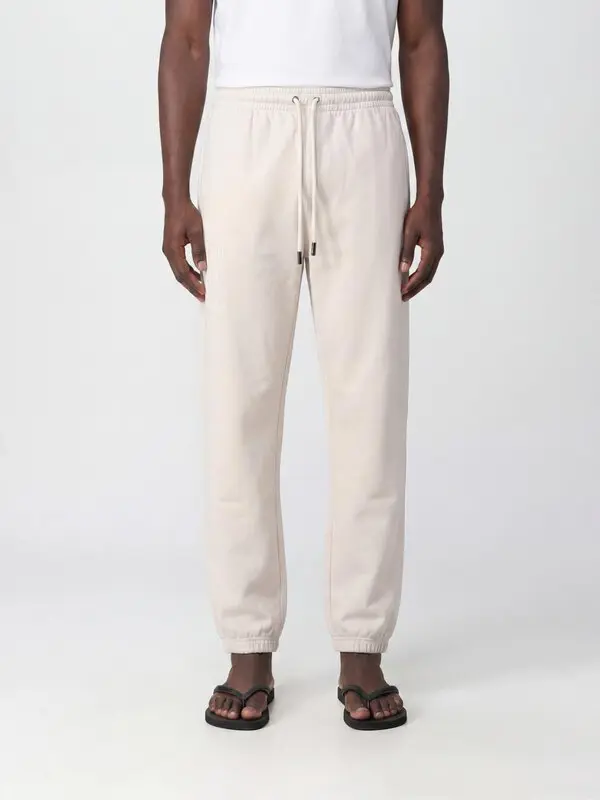 Off-White Jogging Trousers In Cotton With Logo - Beige