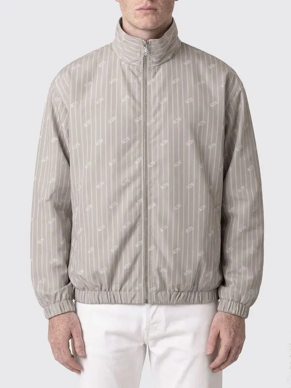 Gcds Technical Fabric Windbreaker With Logo - Beige