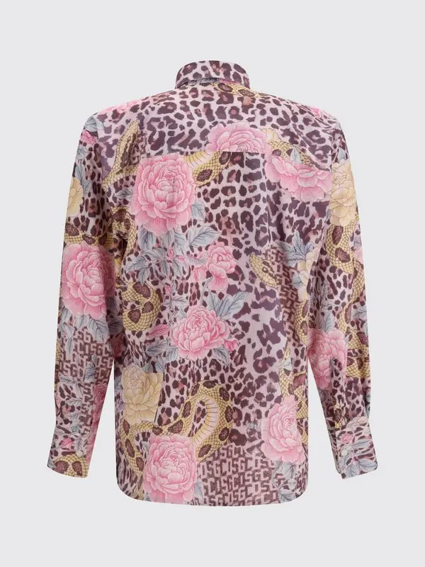 Gcds Shirt In Viscose With Print - Orchid