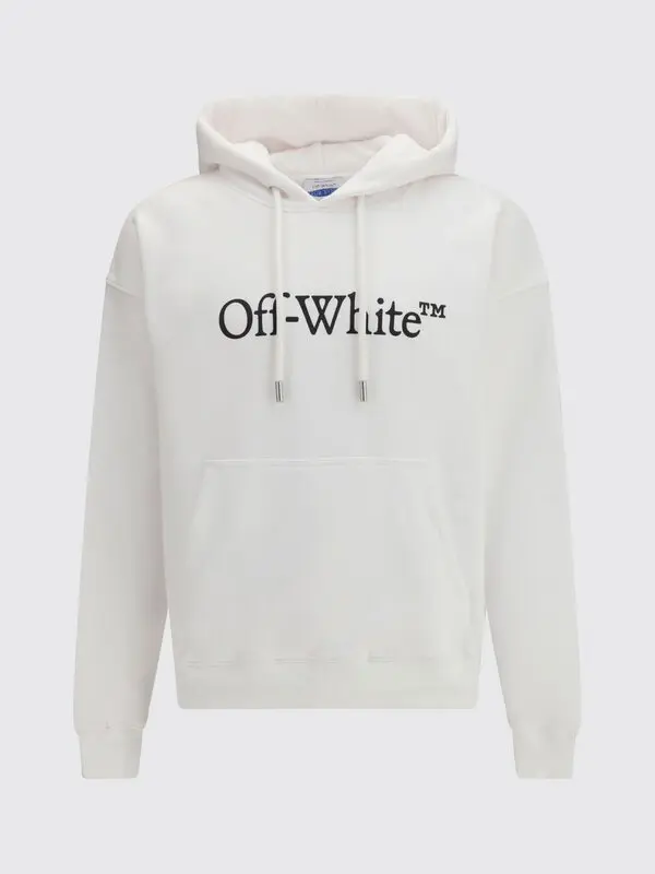 Off-White Cotton Hoodie With Logo Detail - White