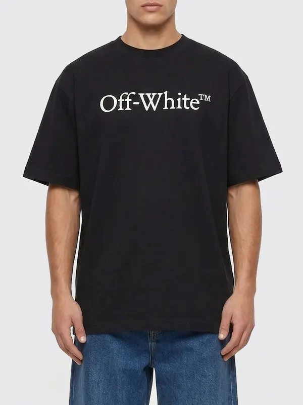 Off-White Cotton T-shirt With Logo - Black
