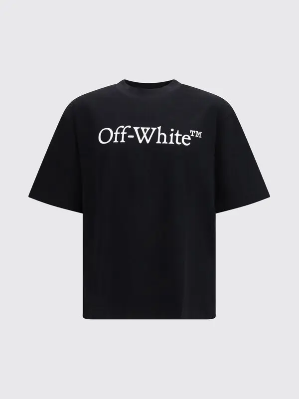 Off-White Cotton T-shirt With Logo - Black