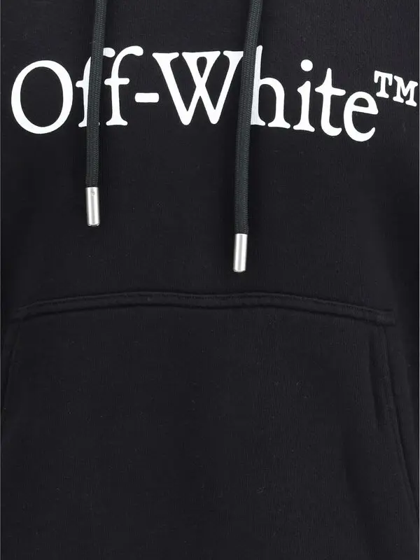 Off-White Cotton Hoodie - Black