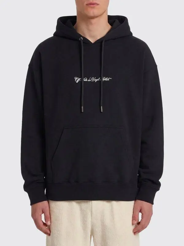 Off-White Embroidered Logo Hoodie - Black