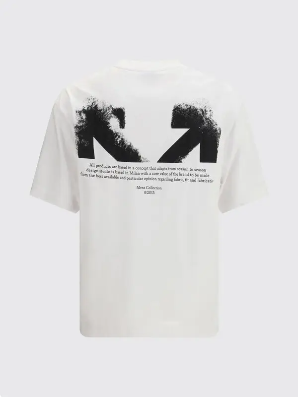 Off-White Cotton T-shirt With Arrow Logo