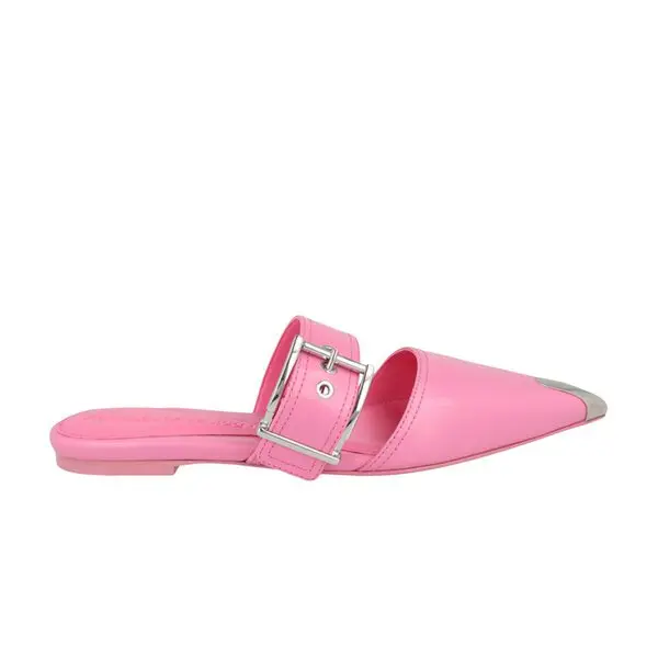 Alexander McQueen Buckle Leather Mule - Pink