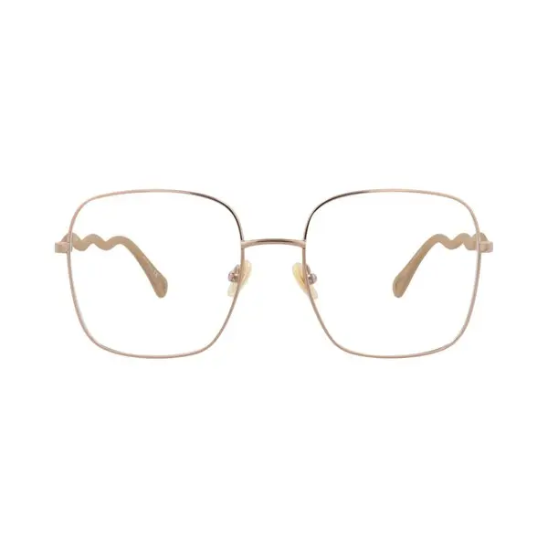 Chloé Square Metal Optical Frames - Tan