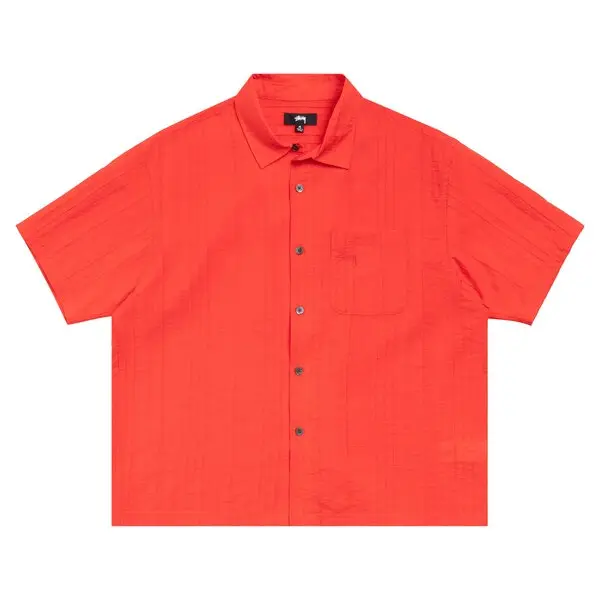 StÜssy Pleated Textu Shirt - Red