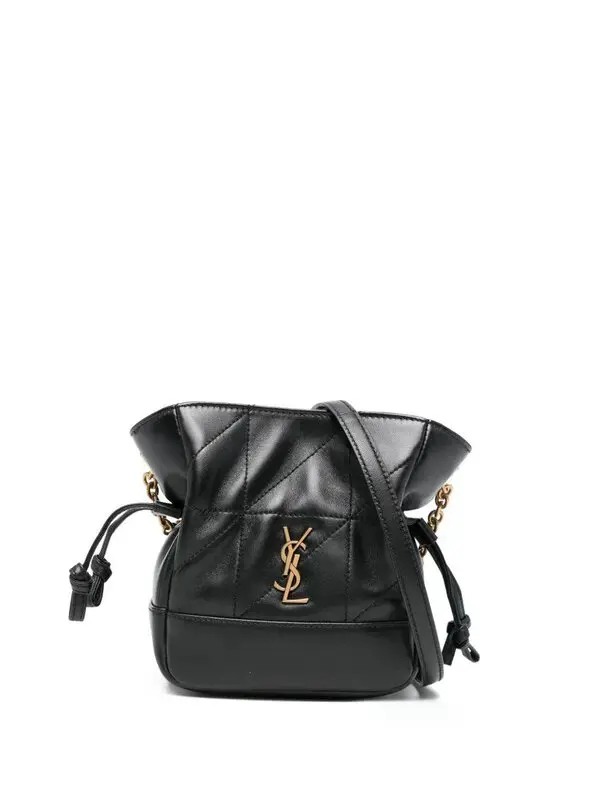 Saint Laurent Mini Jamie Quilted Logo Shoulder Bag - Black
