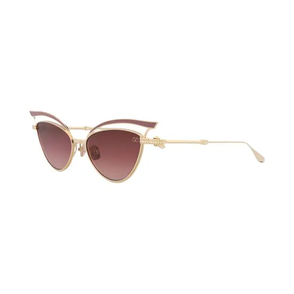 Valentino Garavani Cat Eye-frame Titanium Sunglasses - Gold