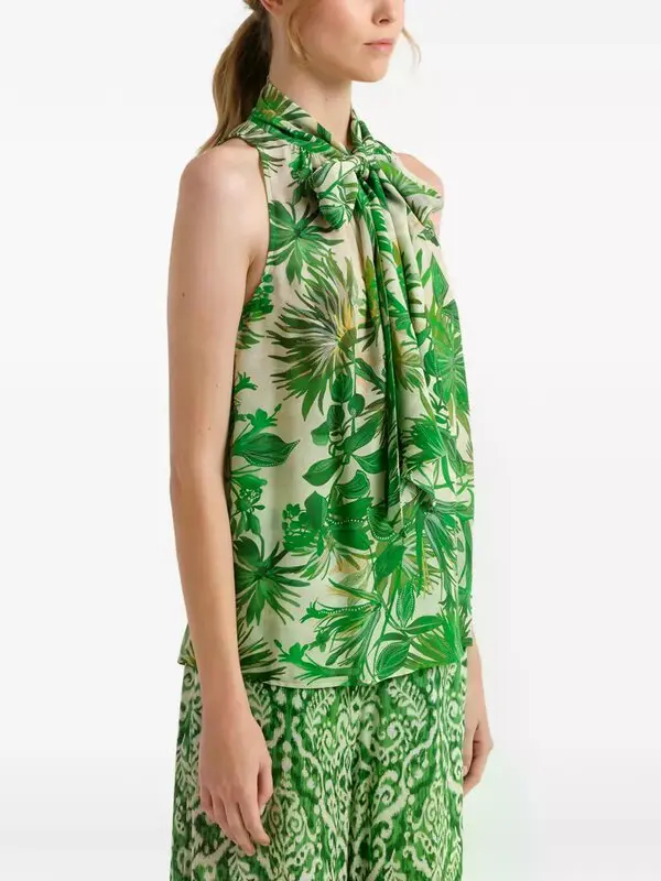 Malìparmi Botanical Jungle Halterneck Top - Green