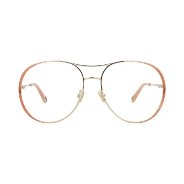 Chloé Aviator Metal Optical Frames - Tan