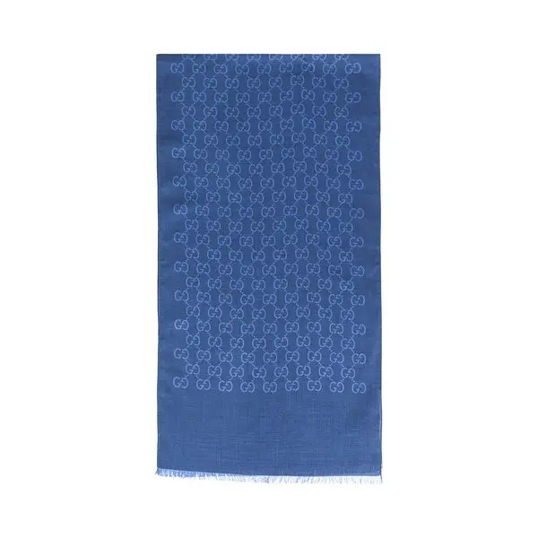 Gucci Gg Logo Scarf 'sapphire/sky - Blue