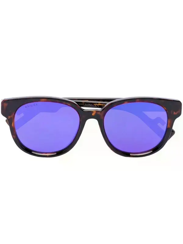 Gucci Mountain Injection Square-frame Sunglasses - Brown