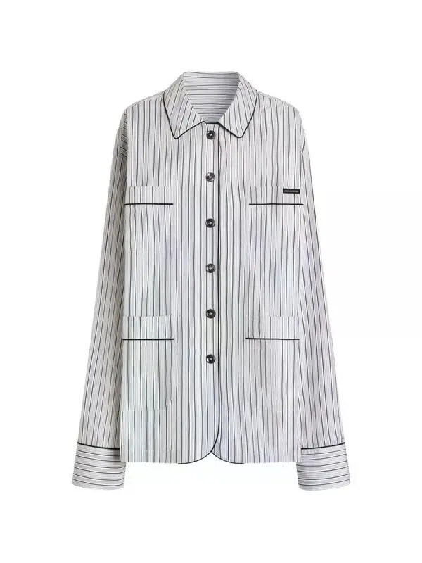 Dolce & Gabbana Striped Poplin Shirt - White