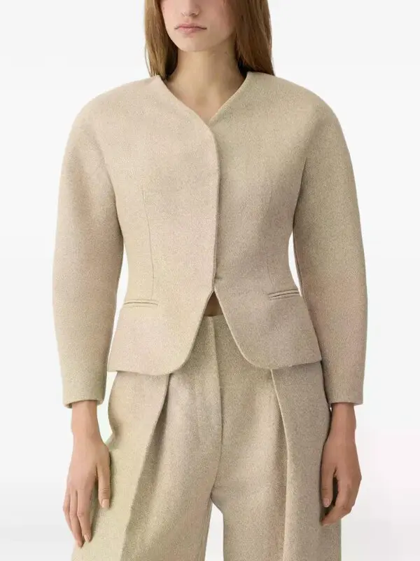 Jacquemus Mini Ovale Cropped Jacket - Neutrals