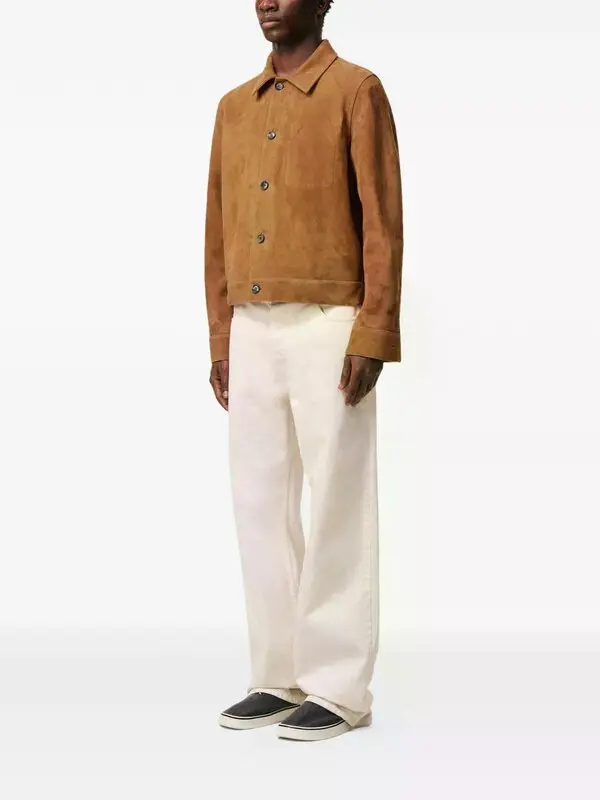 AMI Paris Suede Leather Jacket - Brown
