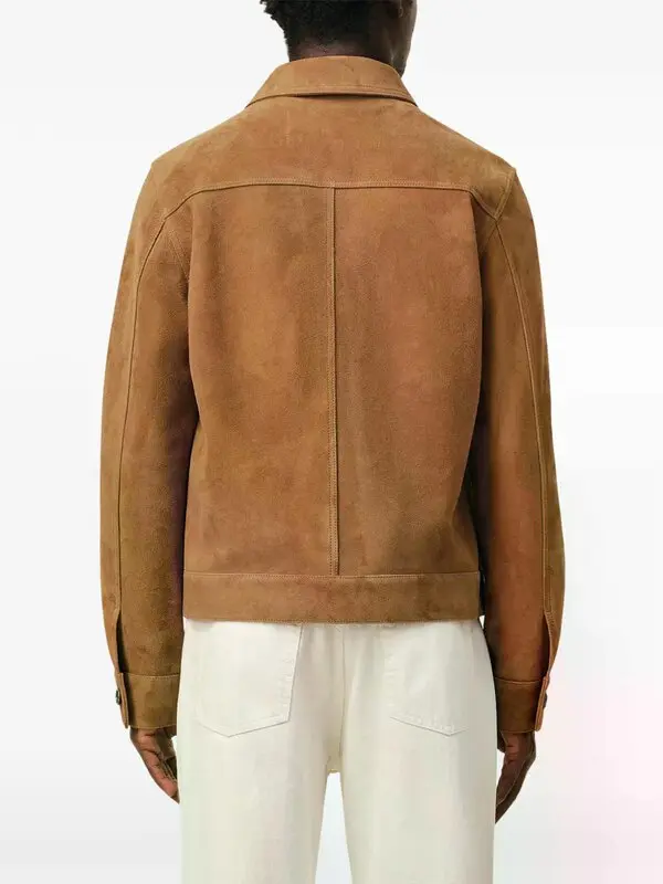 AMI Paris Suede Leather Jacket - Brown