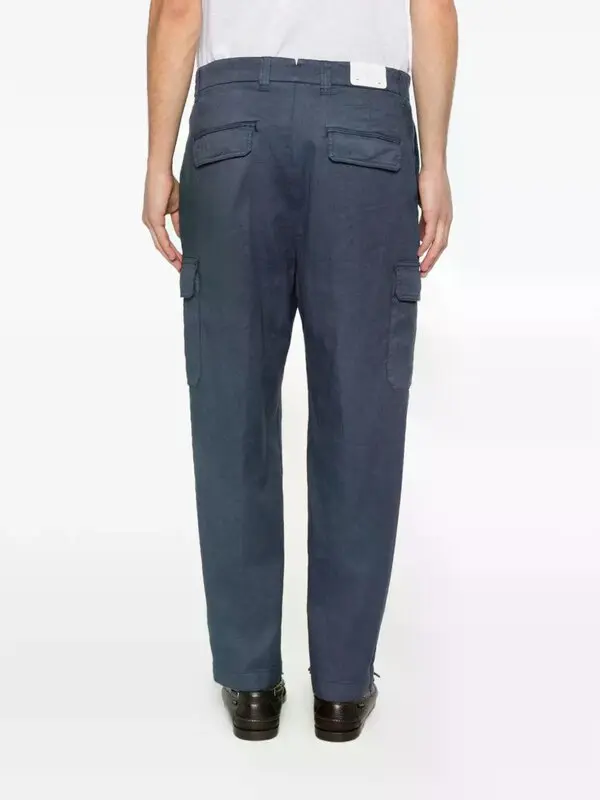 Eleventy Button-fastening Cargo Trousers - Blue