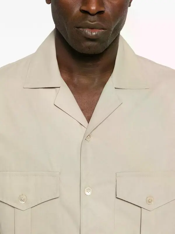 Eleventy Pocket Cotton Shirt - Neutrals