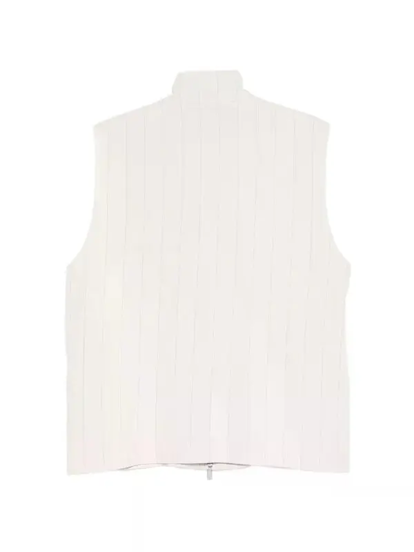 Eleventy Pinstriped Zip-up Gilet - Neutrals