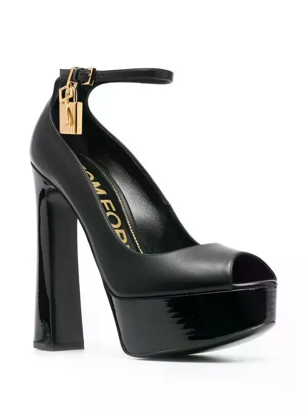 TOM FORD Padlock Charm Platform Pumps