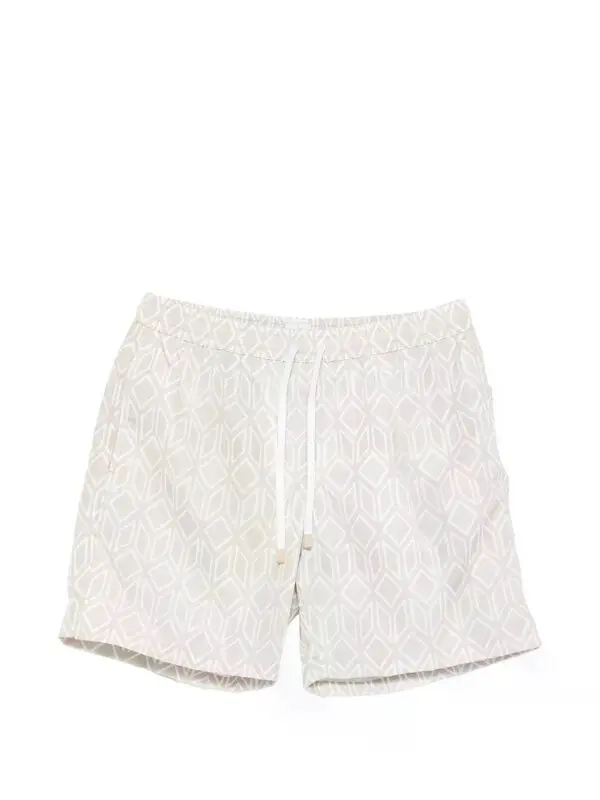Eleventy Geometric-patterned Swim Shorts - Neutrals
